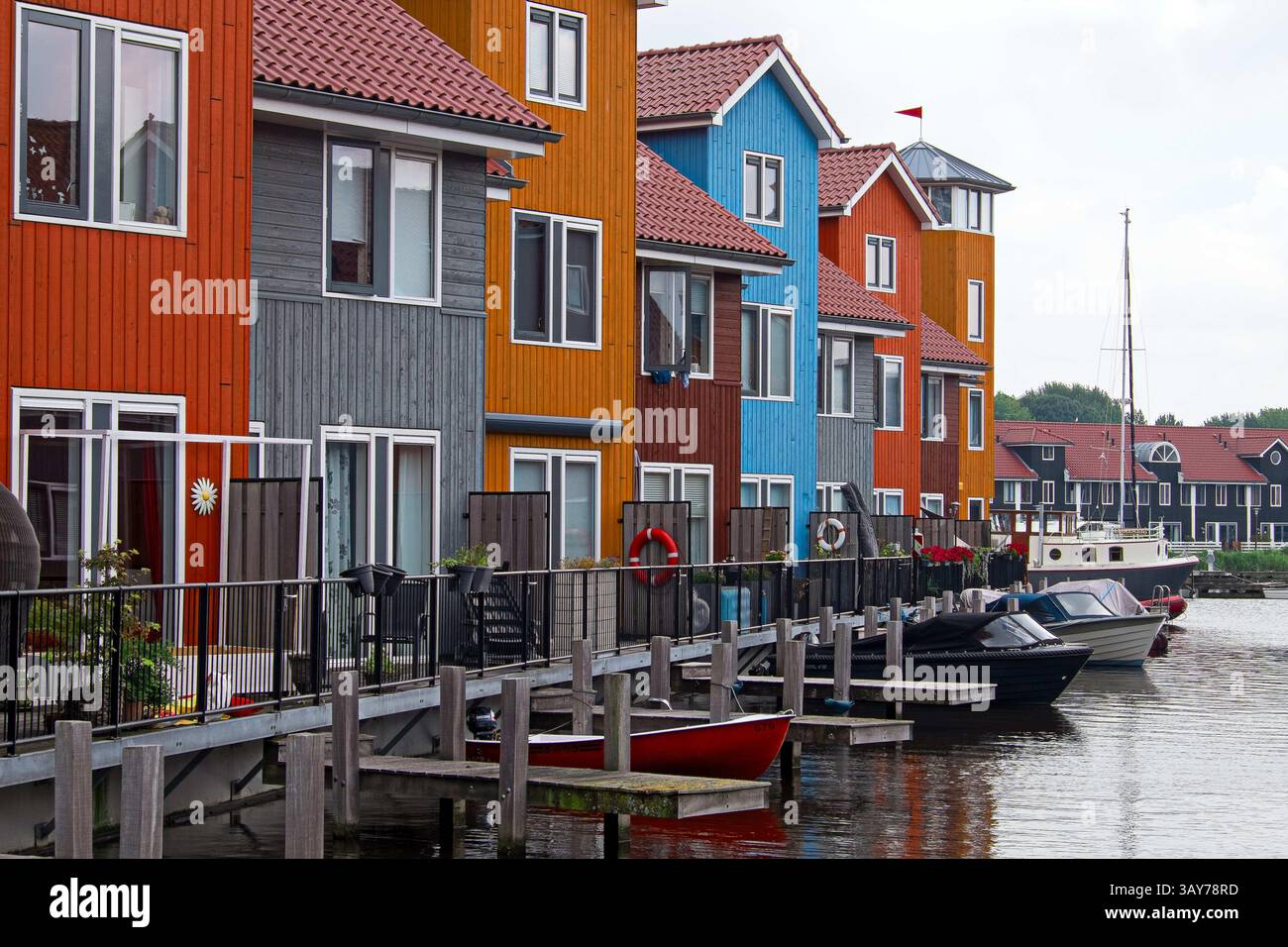 Colourful houses reitdiephaven groningen netherlands hi-res stock ...