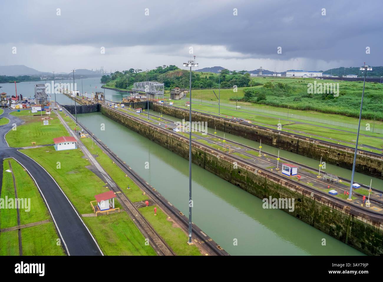 Miraflores Locks on the Panama Canal, showcasing an famous engineering ...