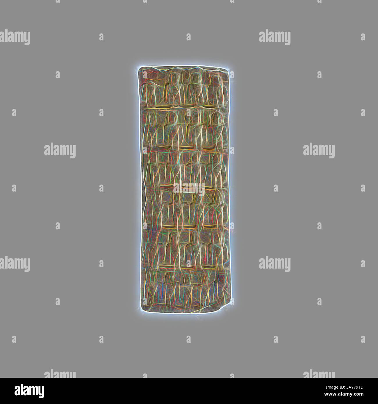 A textured rectangular object featuring an intricate pattern ...