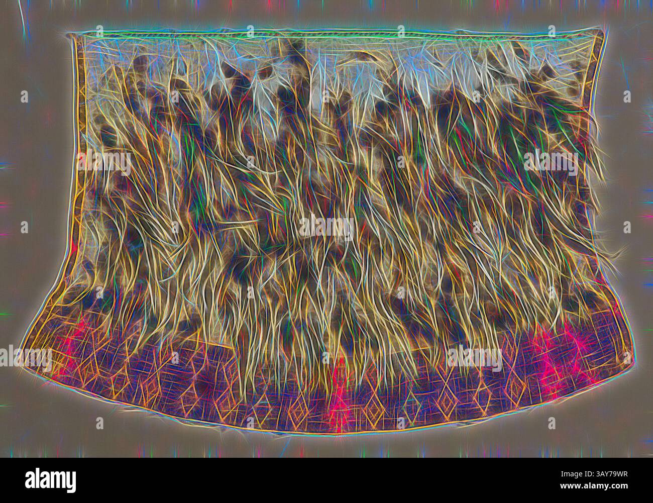An abstract representation of textured fibers, resembling a dense layer ...