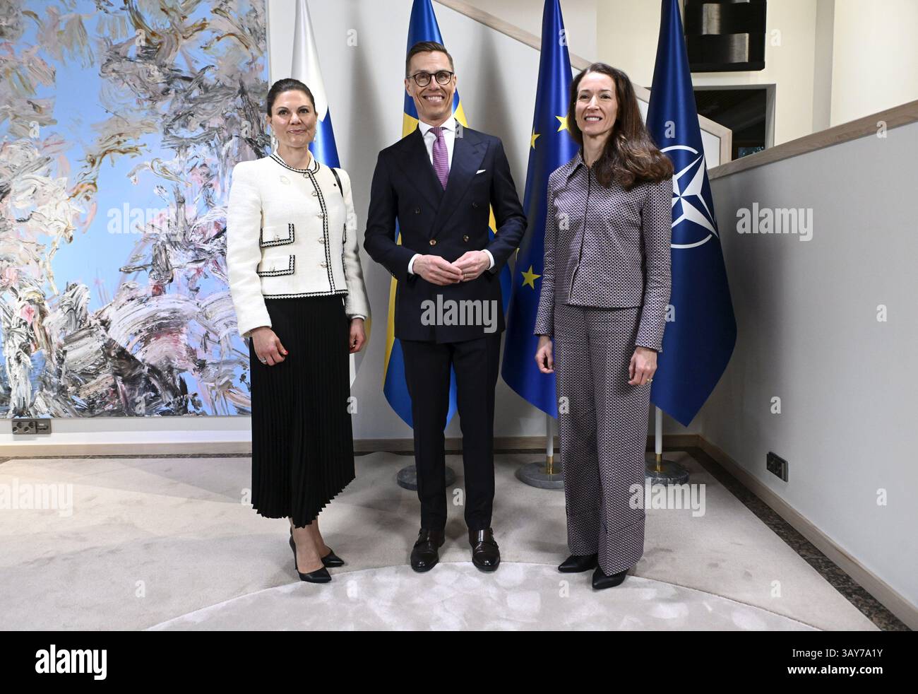 Helsinki, Finland. 22nd Apr, 2025. Crown Princess Victoria of Sweden ...