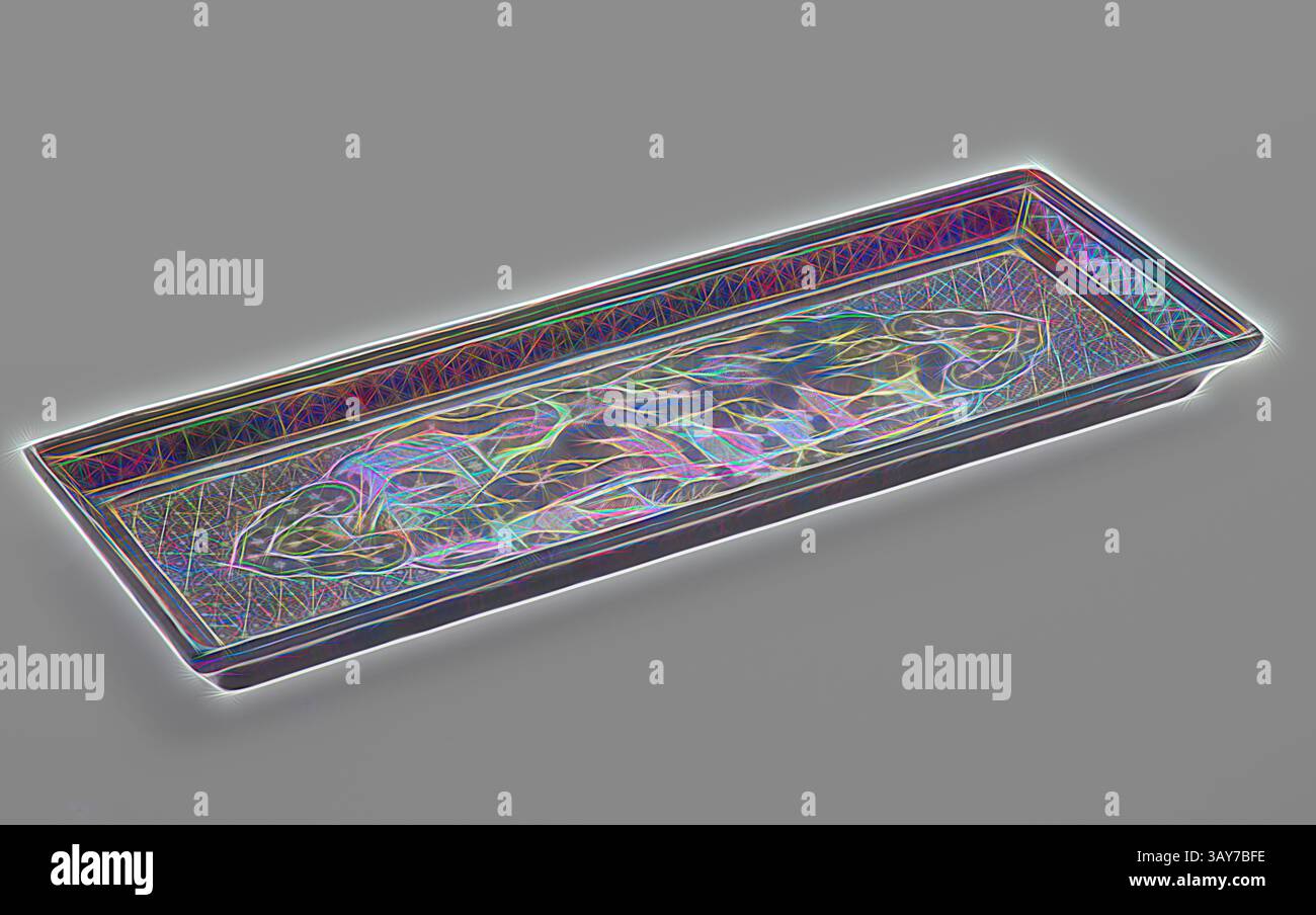 A beautifully crafted tray featuring intricate designs and a shimmering ...