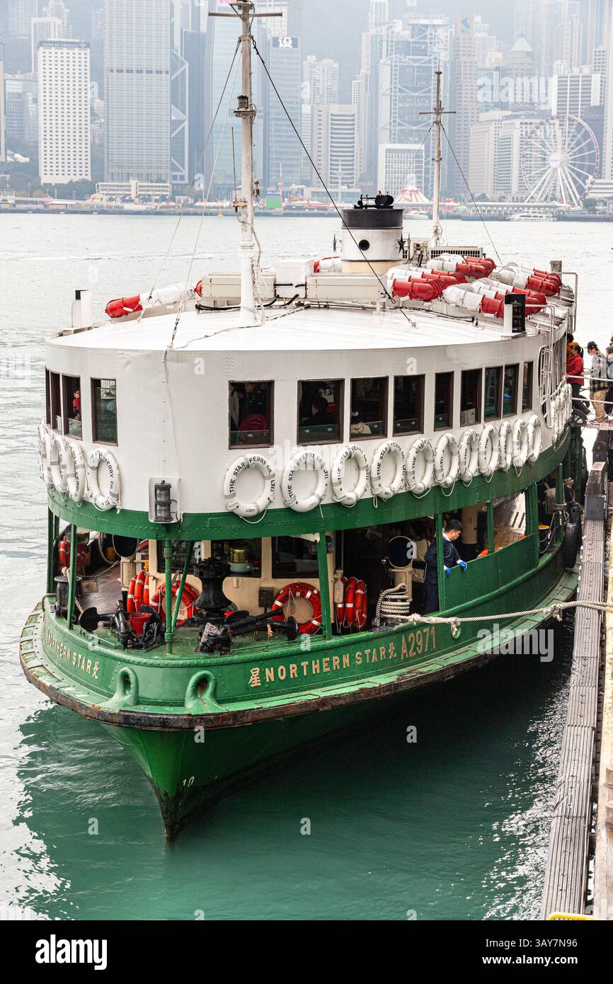 The Northern Star Ferry about to leave the Tsim Sha Tsui Star Ferry Pier, Hong Kong, China Stock ...