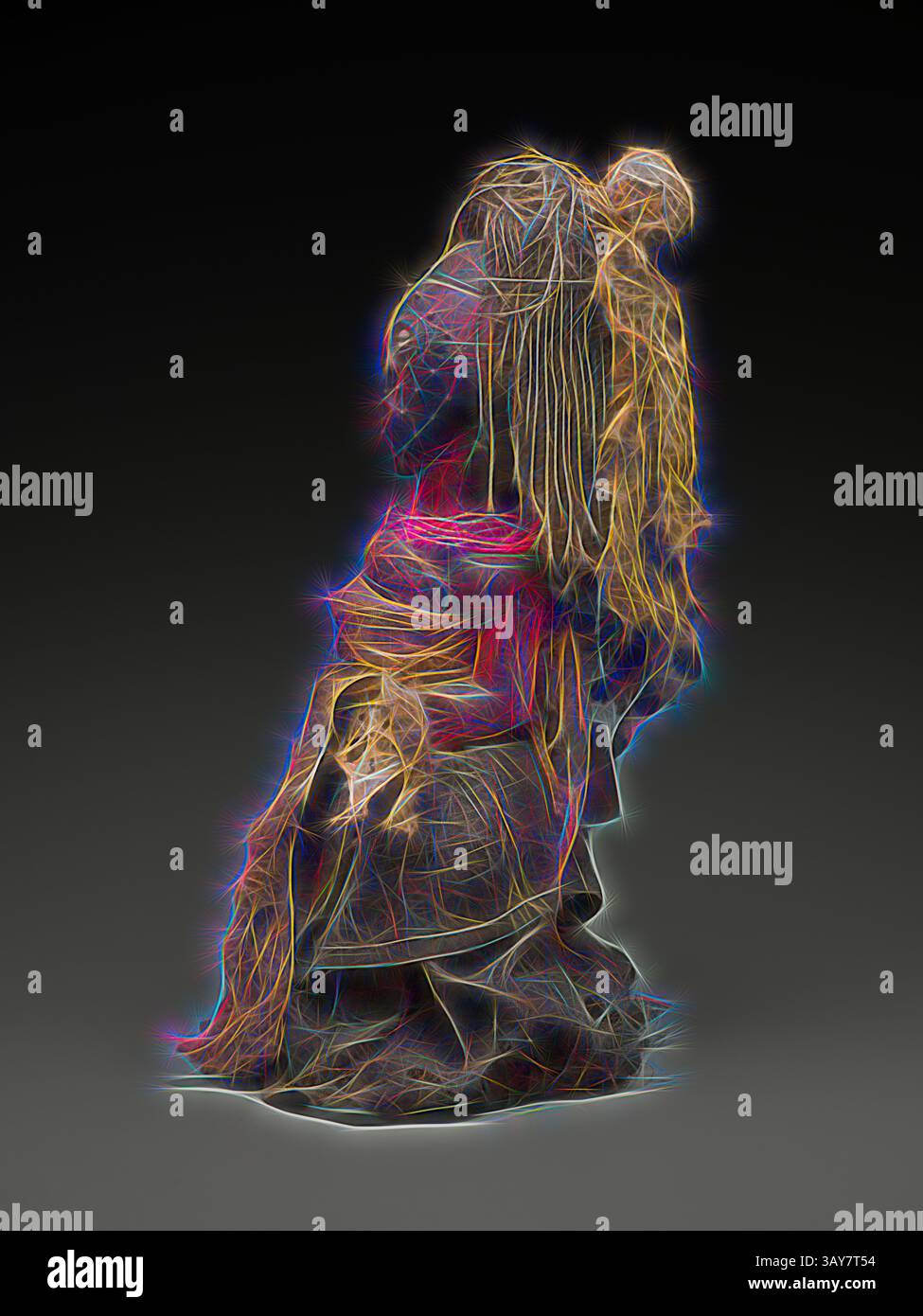 A dynamic sculpture radiates a vibrant energy, showcasing intertwined ...