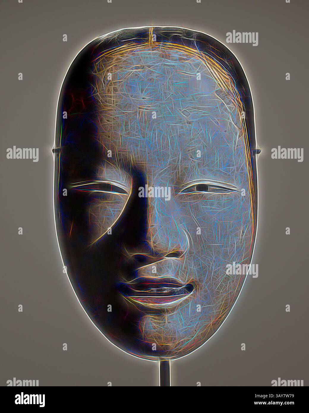 An intricately designed mask featuring smooth contours and an enigmatic ...