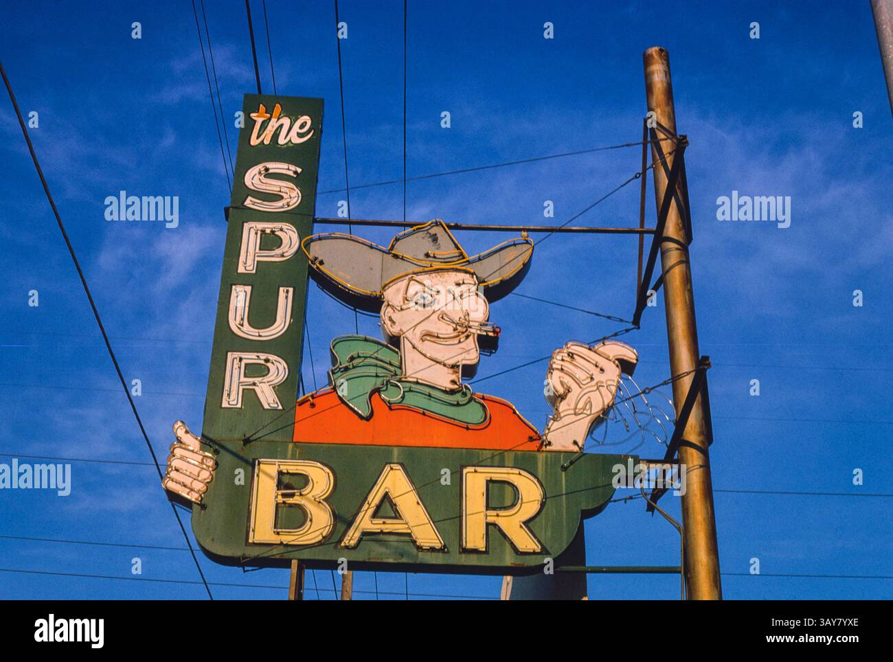 The Spur Bar sign, Billings, Montana (1980). Photo by John Margolies ...