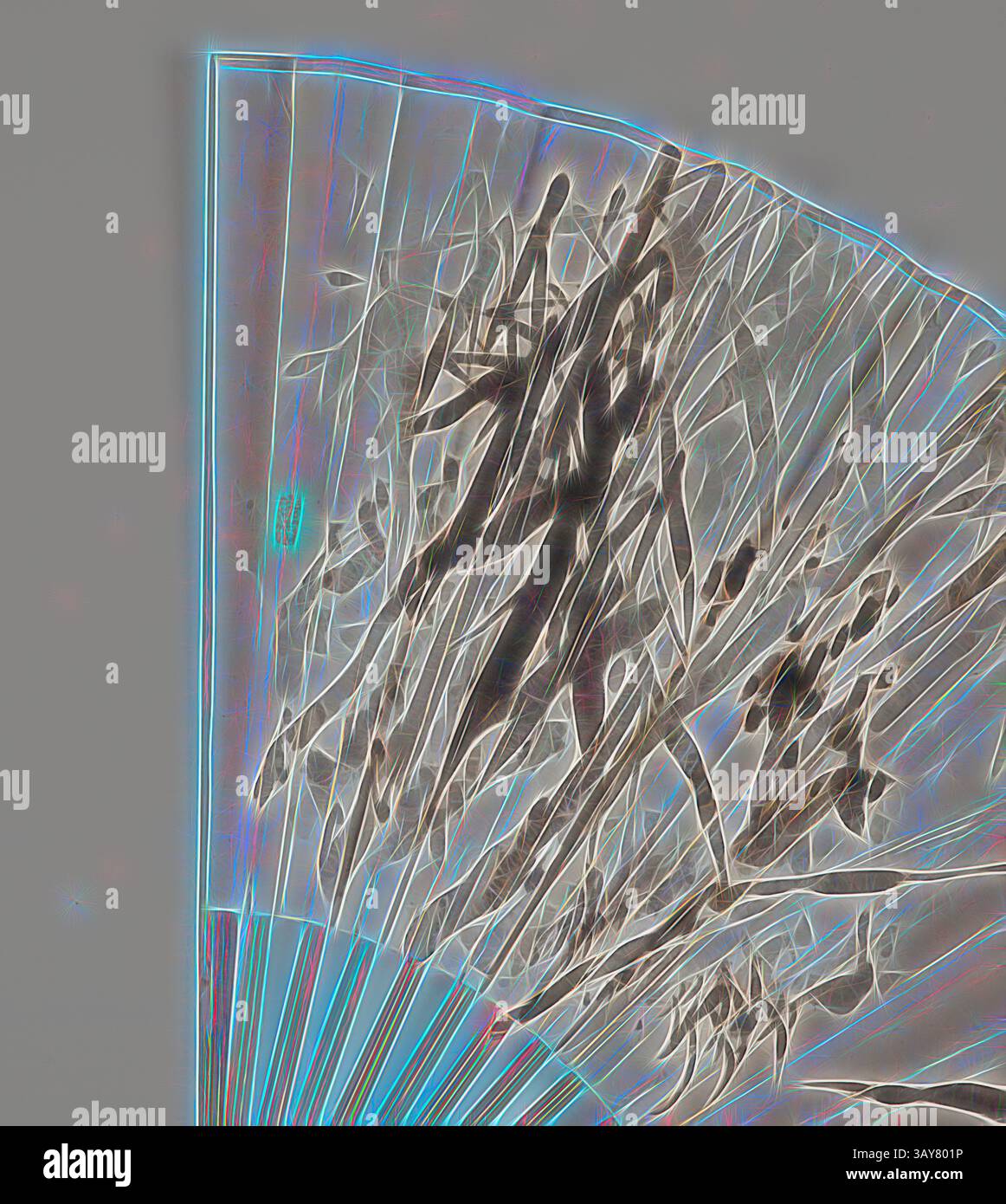 An intricate design of a fan showcases delicate patterns resembling ...