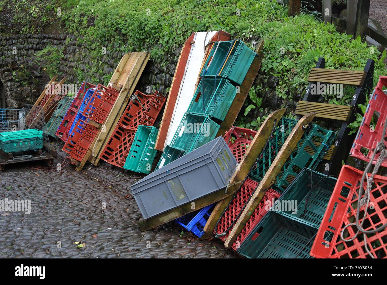 General views of beautiful Clovelly a village in the Torridge district ...
