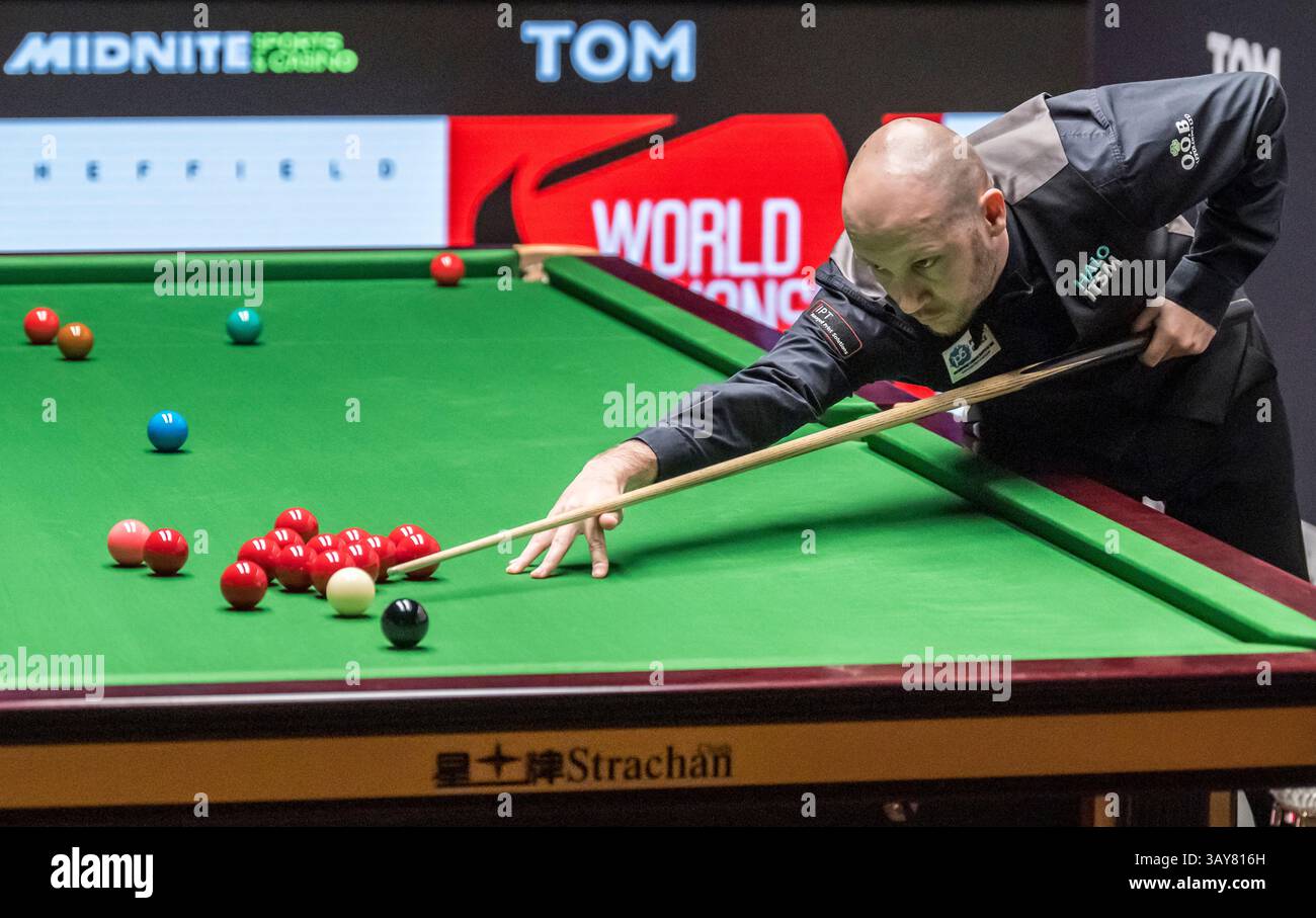 Zak Surety during his match against Ding Junhui, on day four of the ...