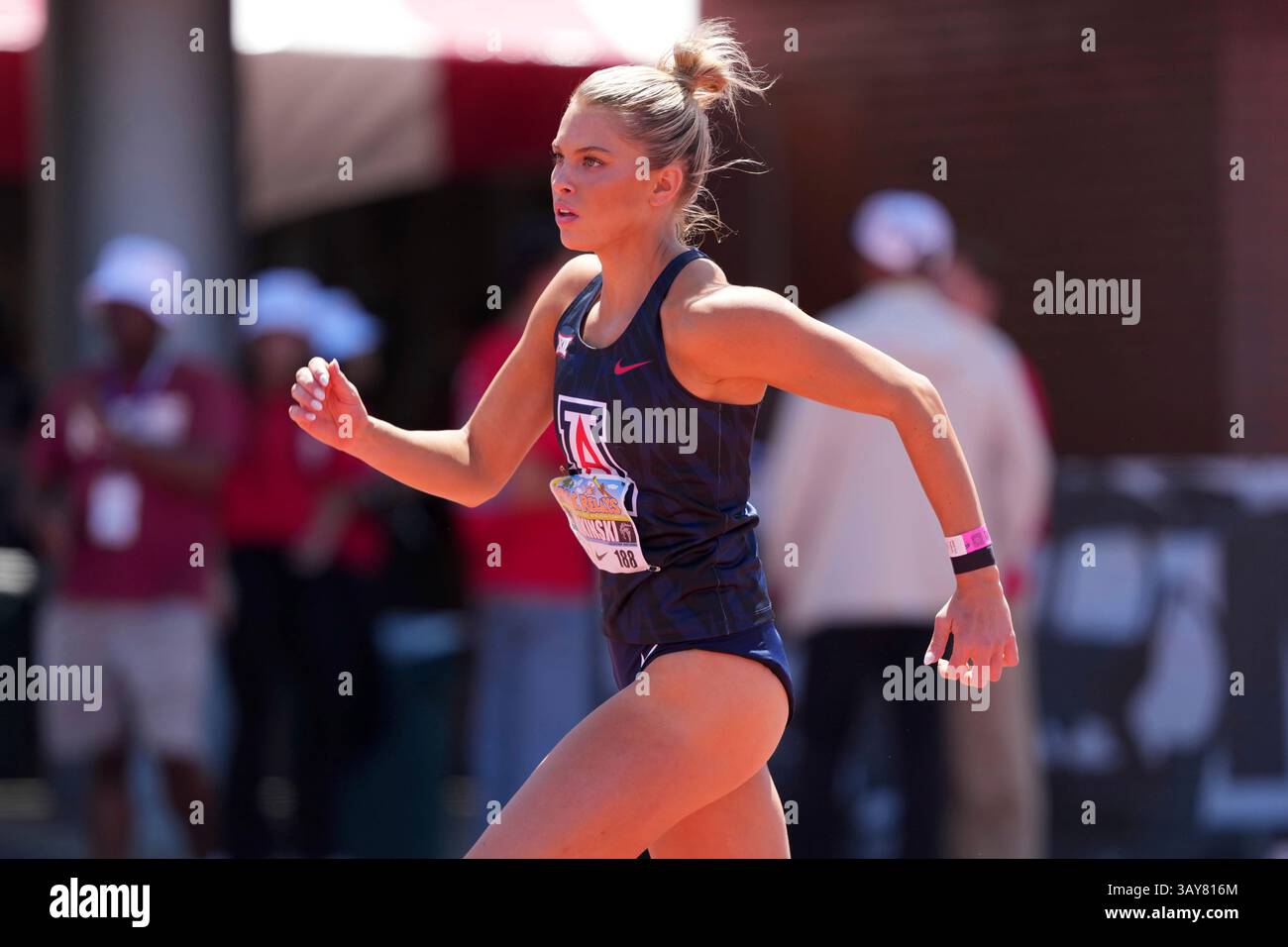 Paris Mikinski (188) of Arizona places second in the women's high jump ...