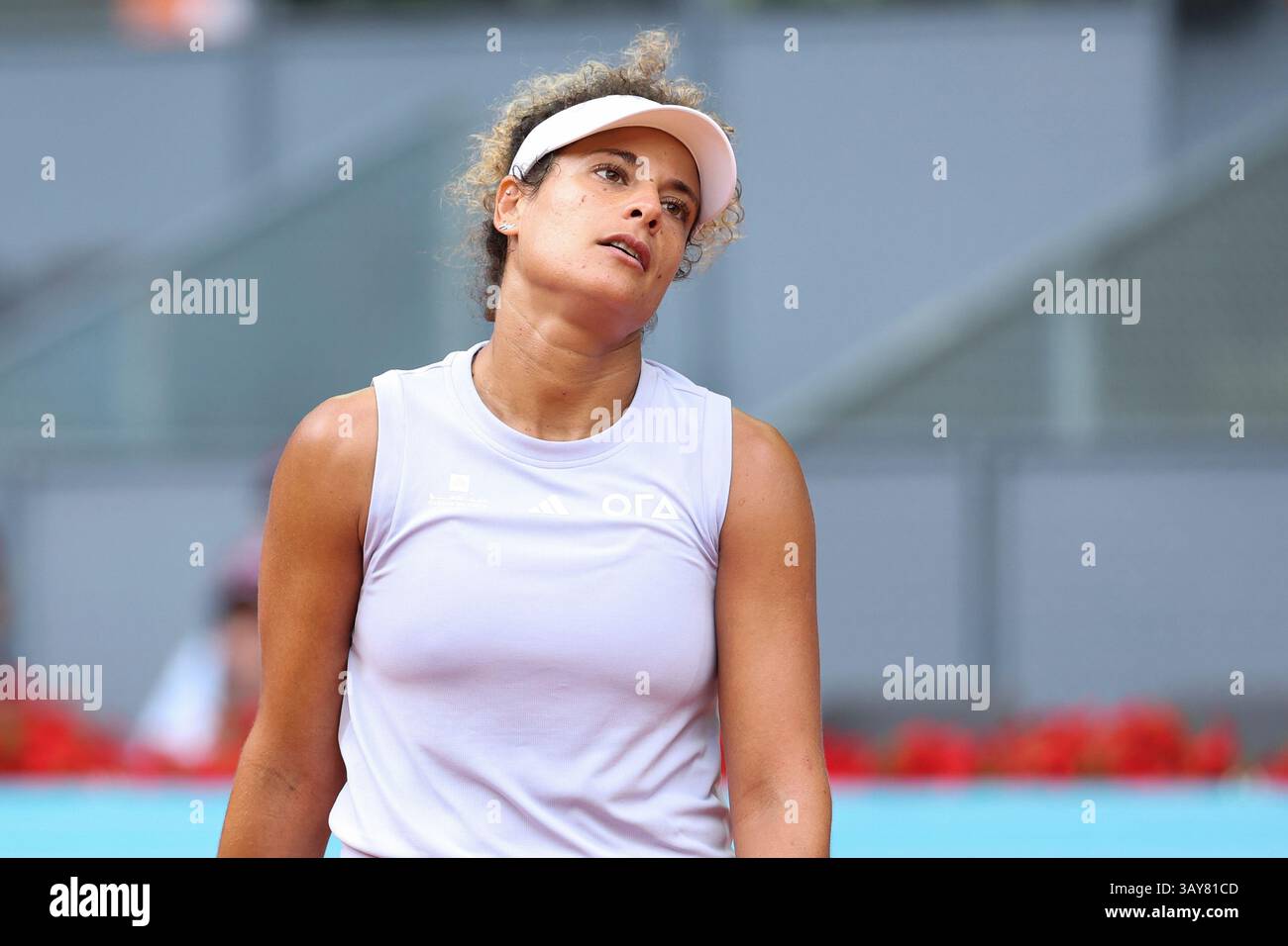 Mayar Sherif of Egypt gestures against Jessica Bouzas Maneiro of Spain ...