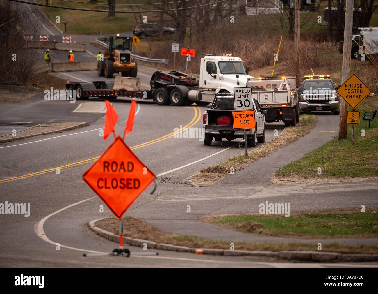 Stetson Road in Auburn is closed Tuesday, April 22, 2025 due to a ...