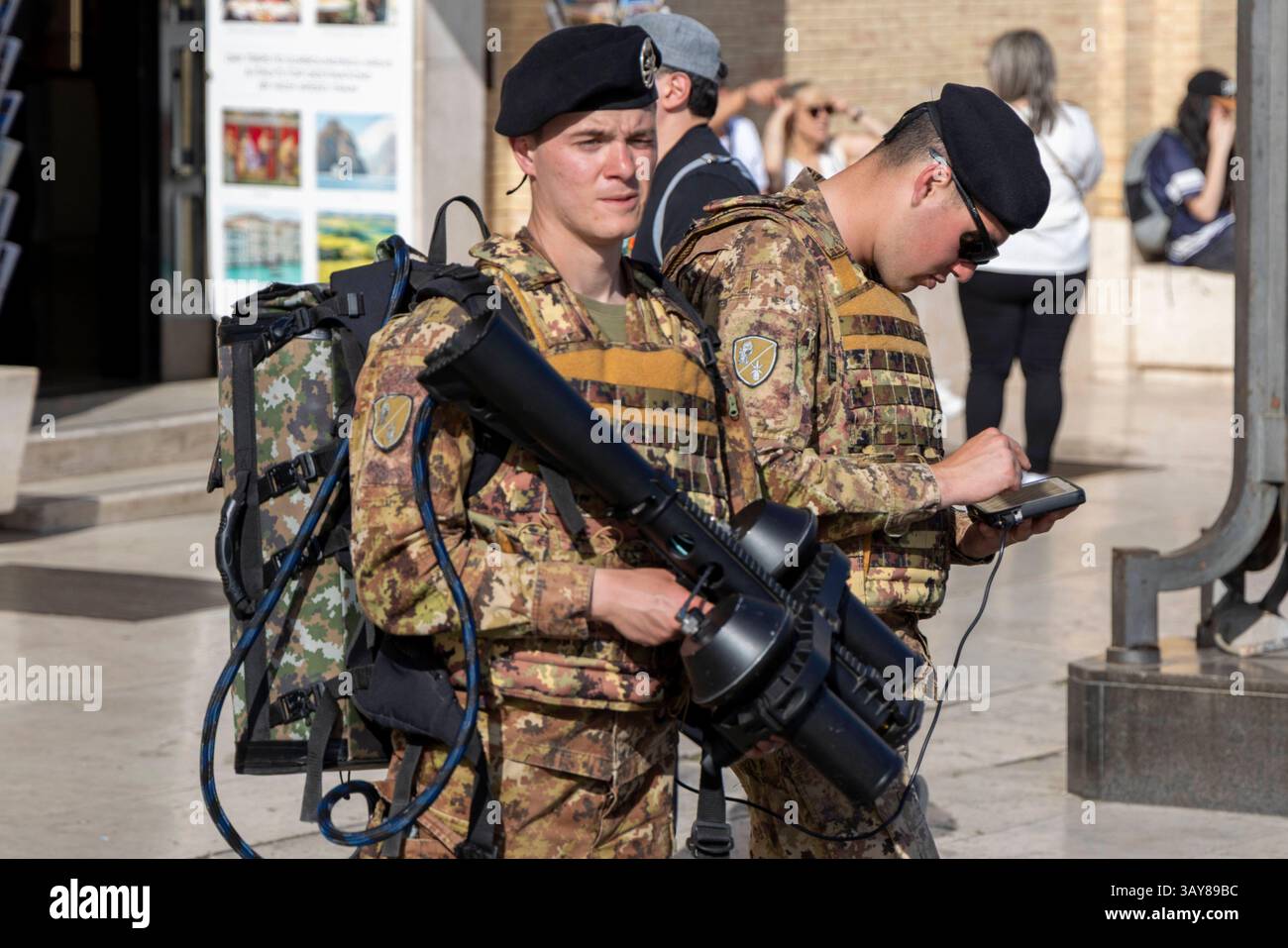 Day after Pope Francis death at the Vatican Italian soldiers from the ...