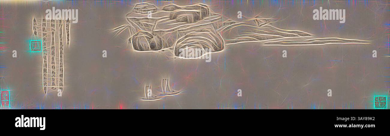 Rocky formation alongside abstract shapes hi-res stock photography and ...