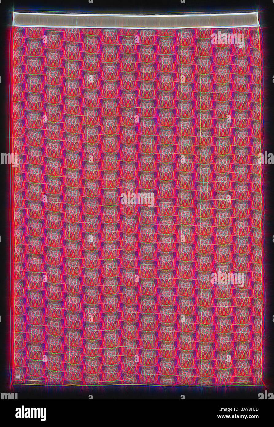 A textured pattern features a grid of intricate designs, showcasing a ...