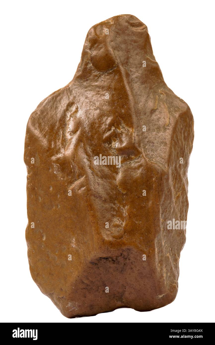 Prehistoric lithic core tool isolated on white background Stock Photo ...