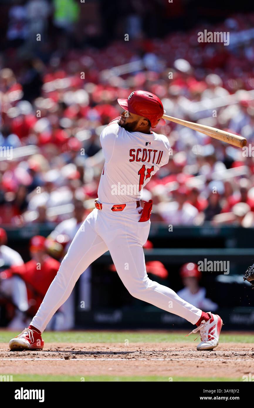 ST. LOUIS, MO - APRIL 16: St. Louis Cardinals outfielder Victor Scott ...