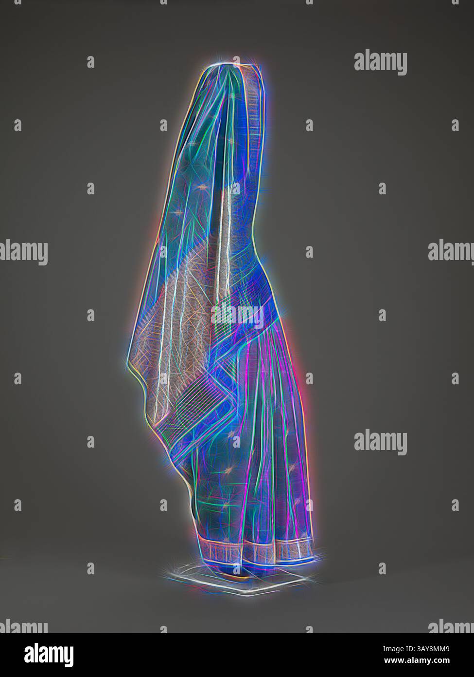 A traditional garment elegantly draped, showcasing intricate patterns ...