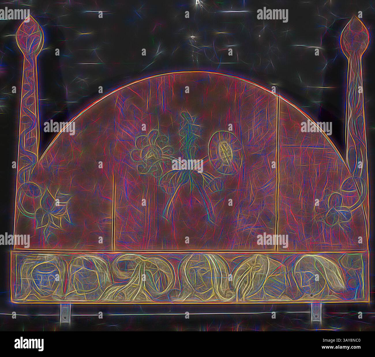 A decorative panel featuring intricate floral designs and elegant ...