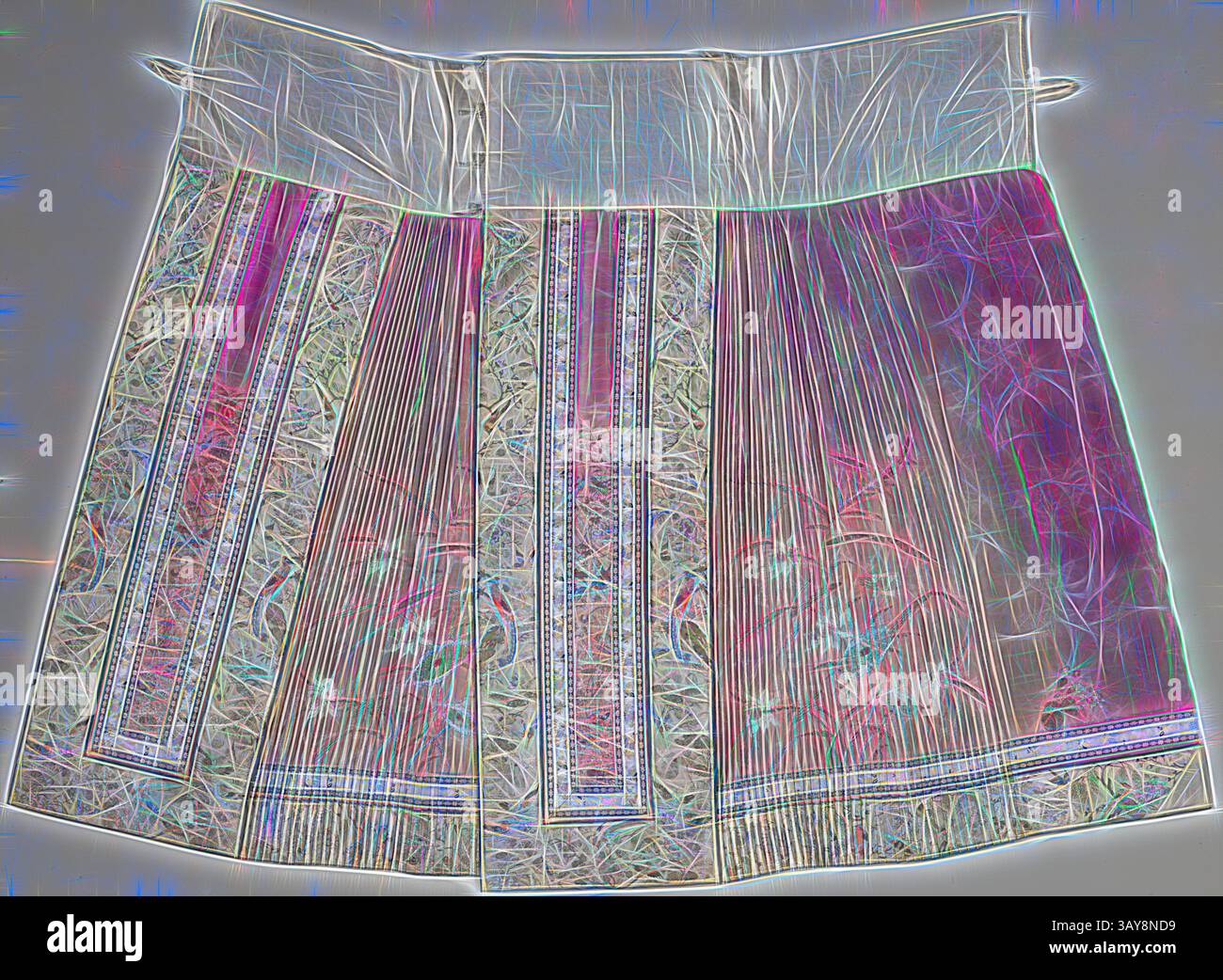 A beautifully crafted skirt featuring intricate patterns and textures ...