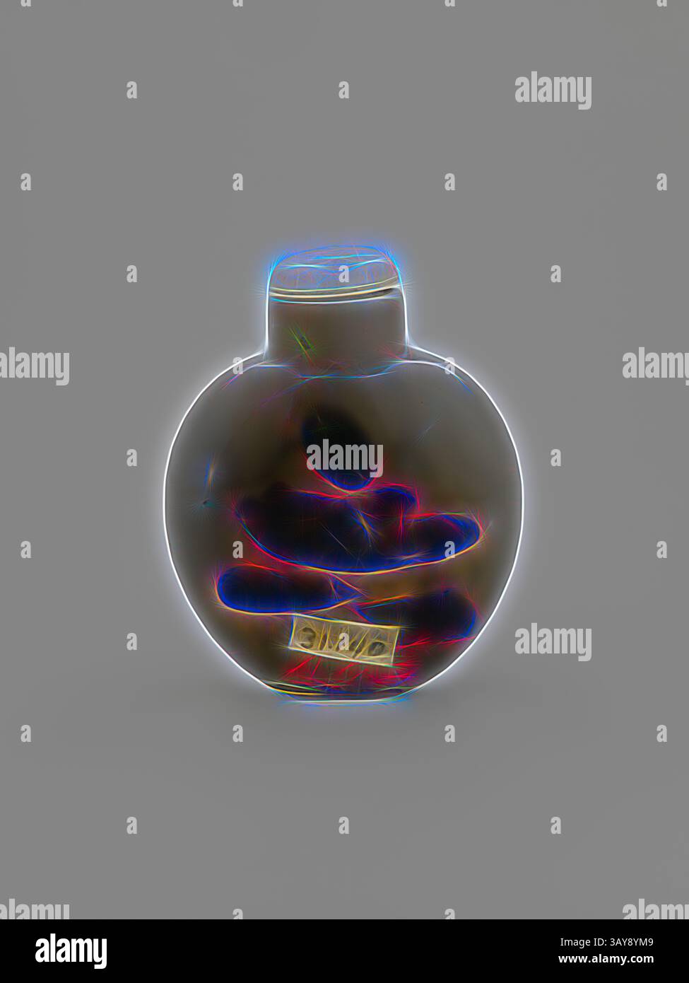 A round, translucent container with a rounded cap, featuring a subtle ...