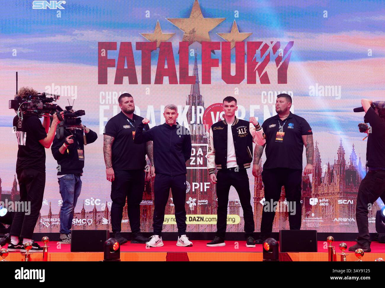 Liam Smith and Aaron McKenna pose during the grand arrivals at The Pelligon, London. Picture ...