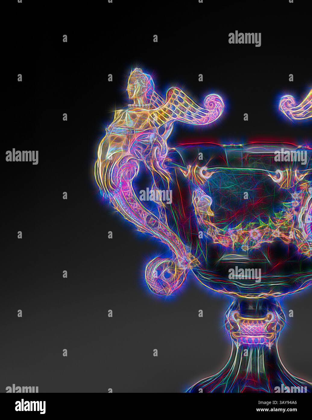 An ornate cup adorned with intricate details and elegantly shaped ...