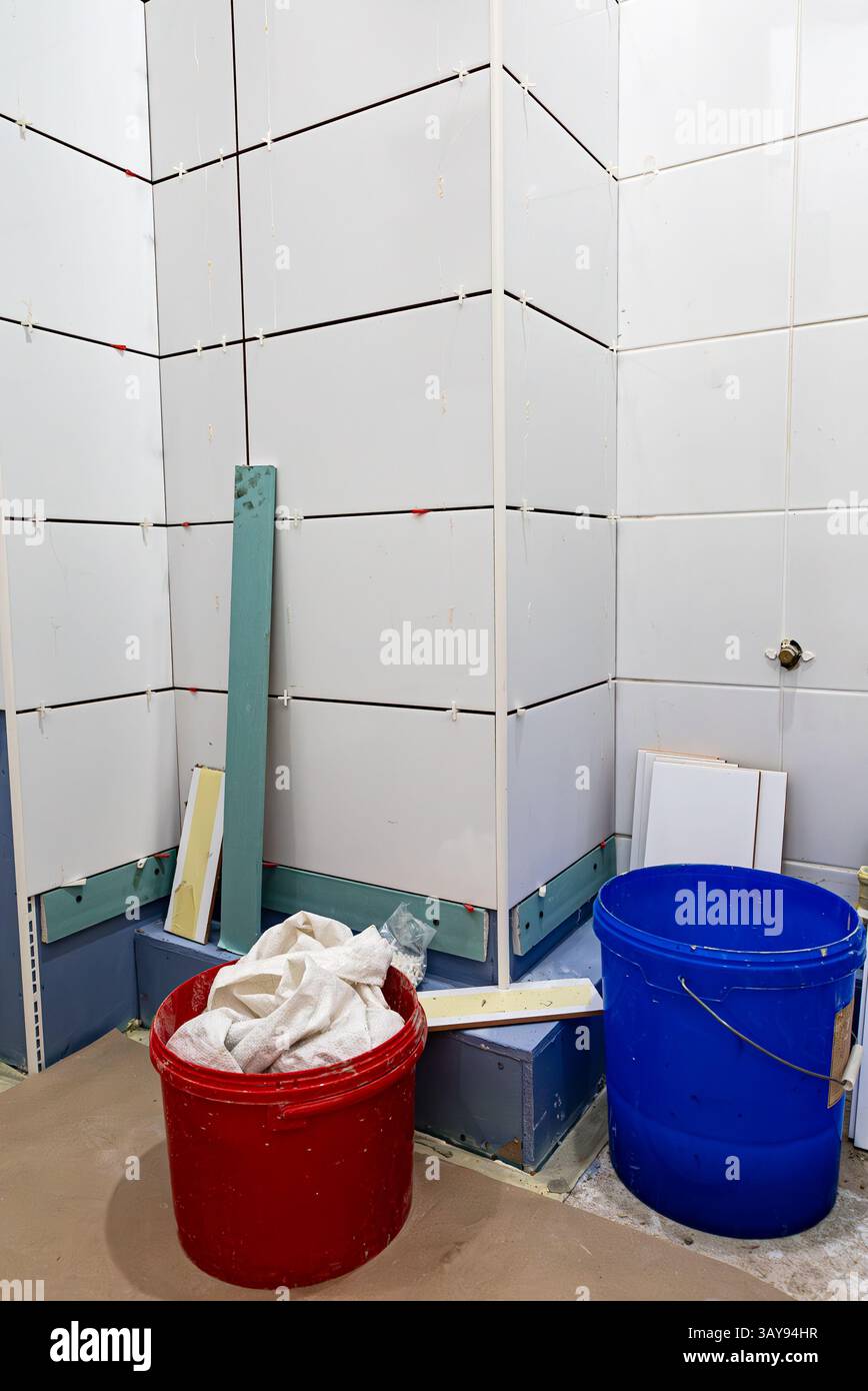 Bathroom floor tiles tile background wet texture hi-res stock ...