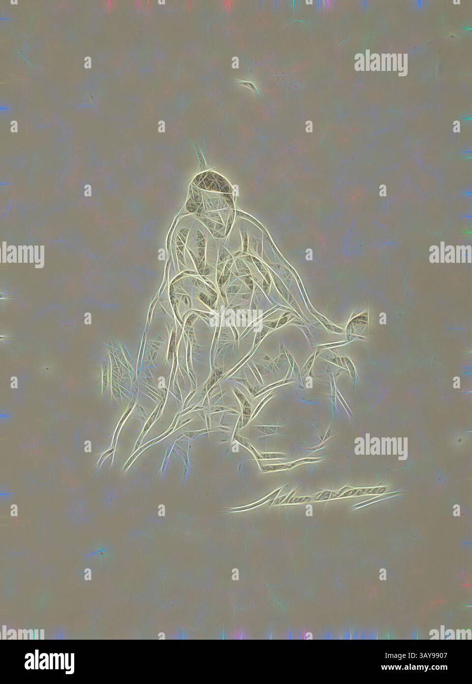 An abstract representation of two figures intertwined, showcasing ...
