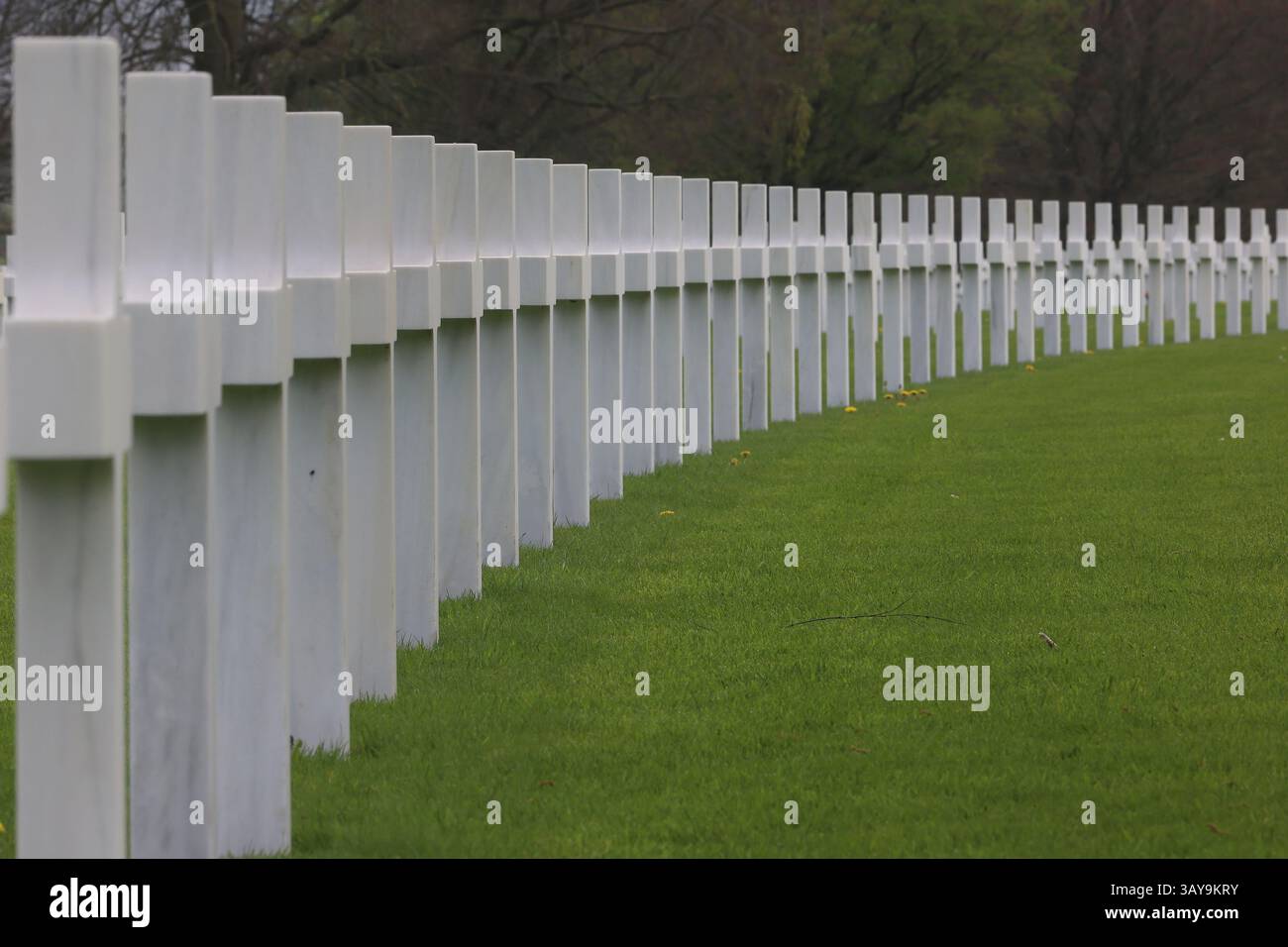 Welkenraedt, Belgium. 20th Apr, 2025. The graves of US soldiers can be ...
