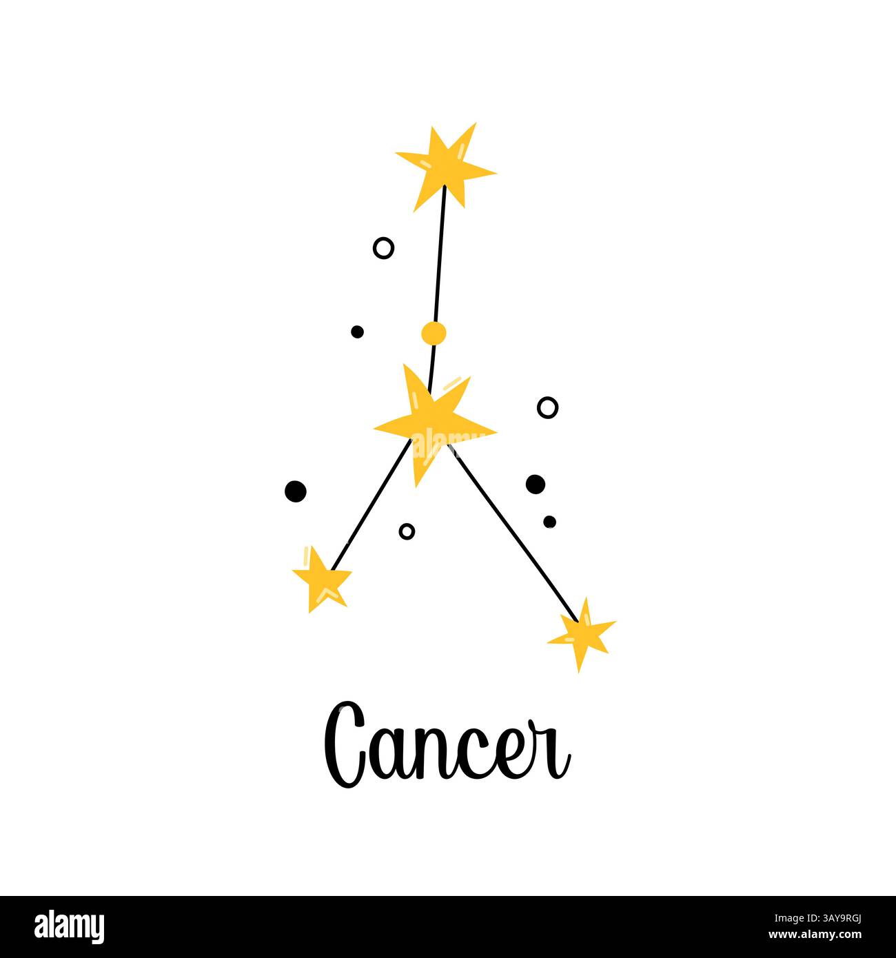 Cancer Zodiac constellation. Vector isolated astrological sign, symbol ...