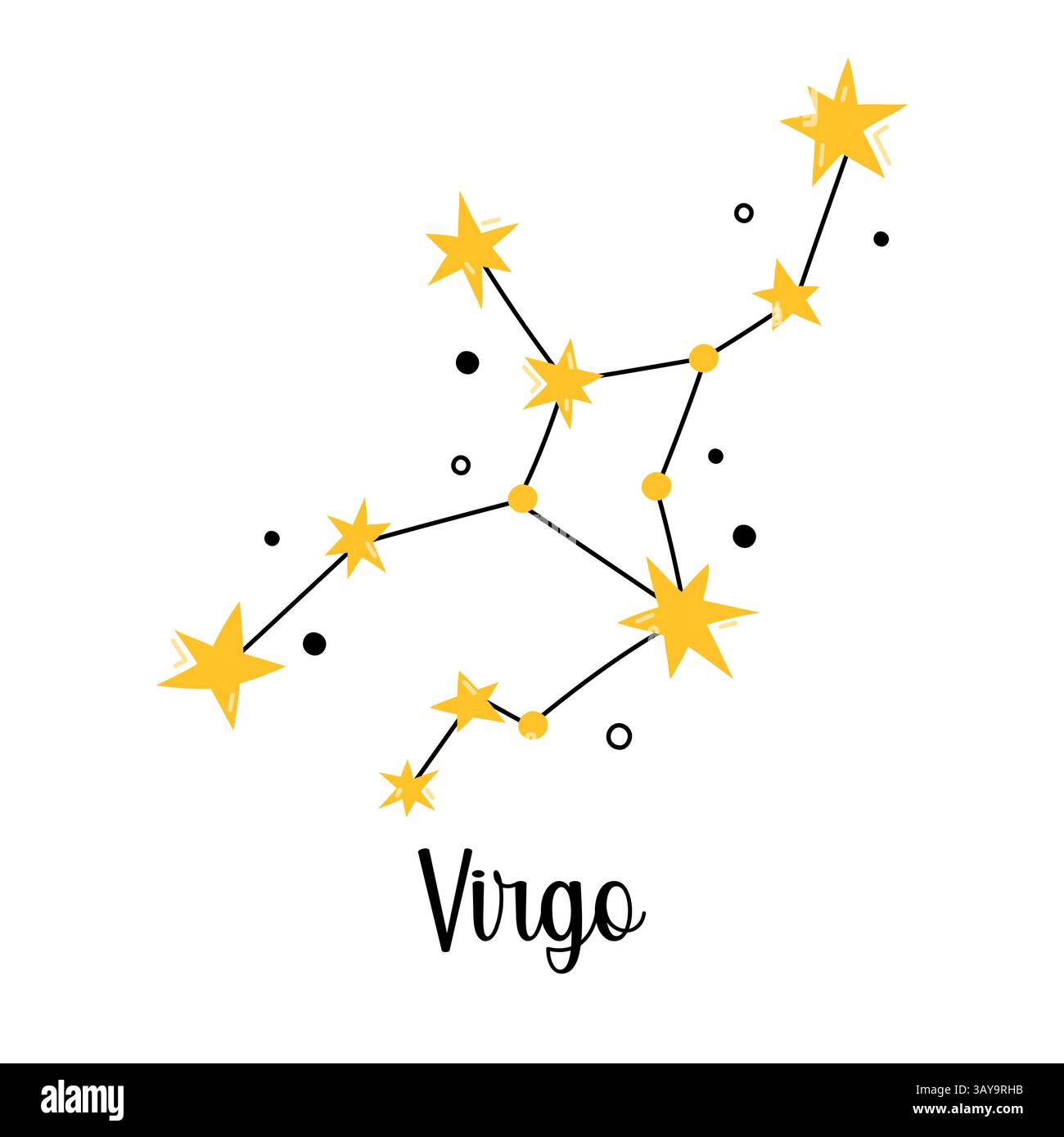 Virgo Zodiac constellation. Vector isolated astrological sign, symbol ...