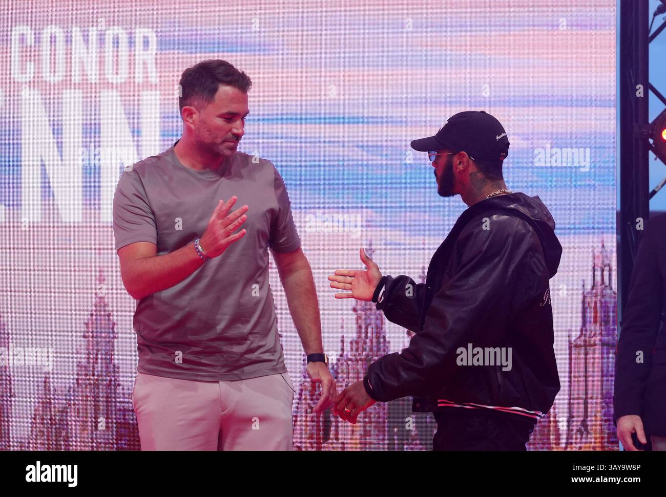 Eddie Hearn and Conor Benn during the grand arrivals at The Pelligon ...