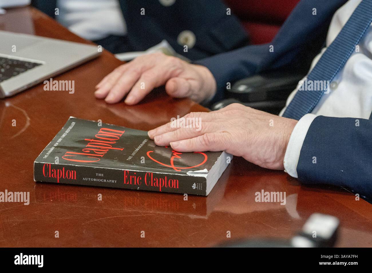 New York, United States. 22nd Apr, 2025. Harvey Weinstein holds on to a ...