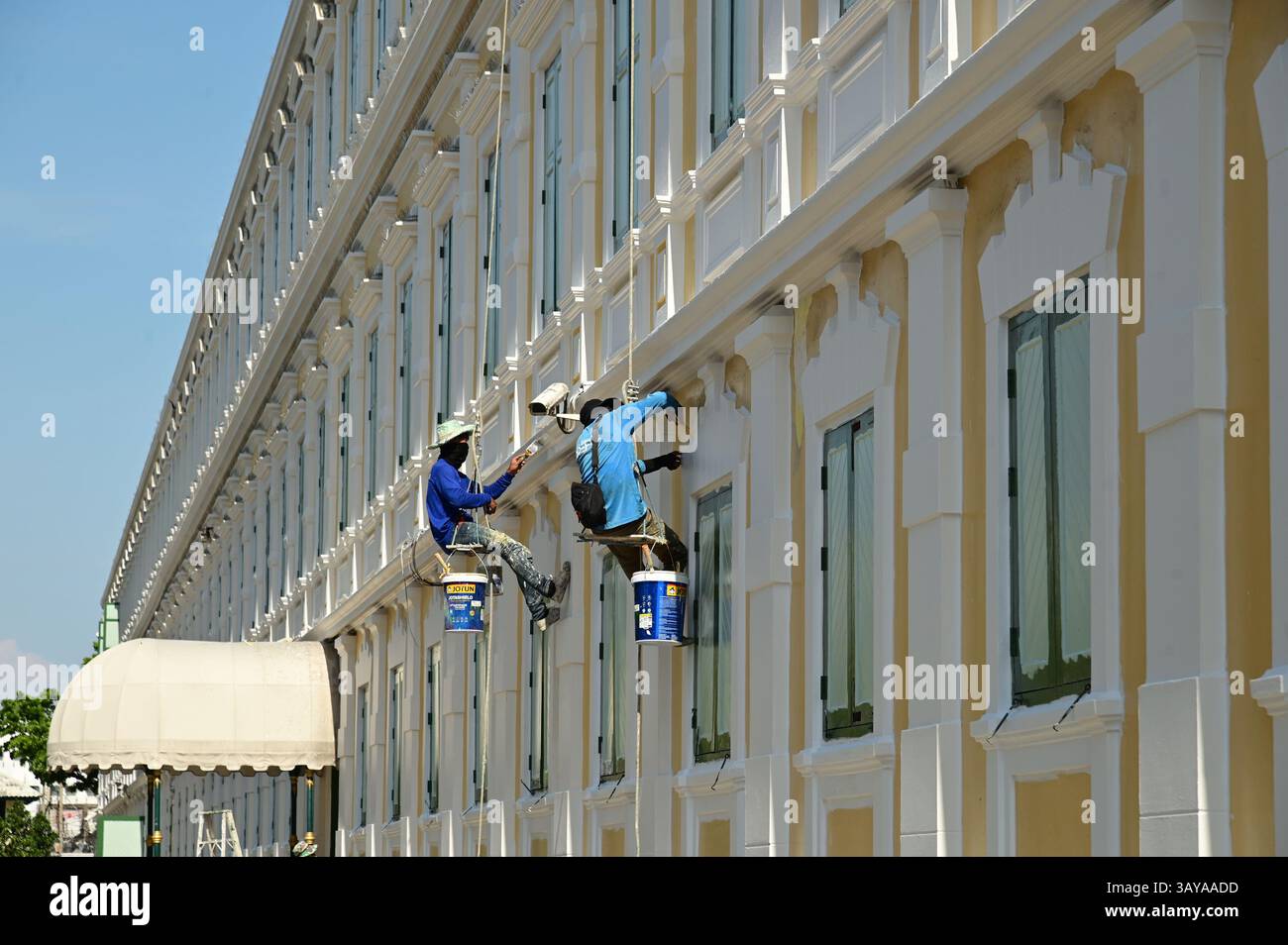 Bangkok , Thailand - April 20 , 2025 : An Unidentified of workers ...