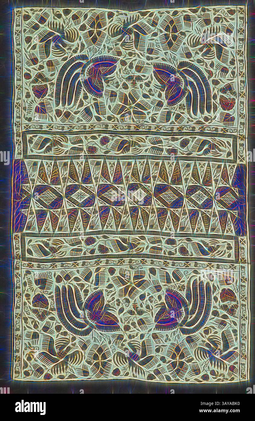 A beautifully intricate textile design featuring a symmetrical pattern ...