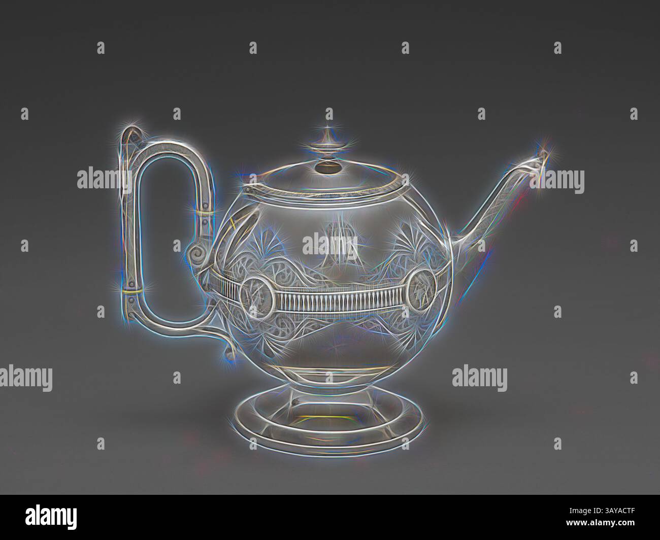 An elegantly designed teapot featuring intricate decorative patterns ...