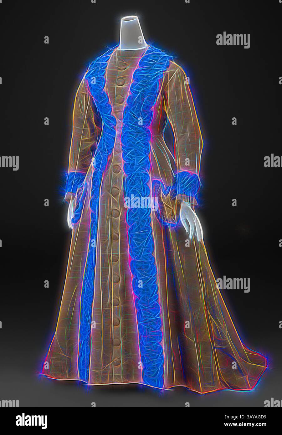 A vintage dress features intricate detailing and a flowing silhouette ...