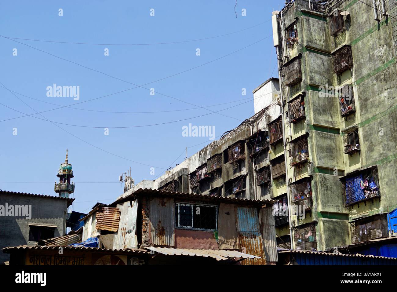housing area at the dharavi slum in mumbai in india Stock Photo - Alamy