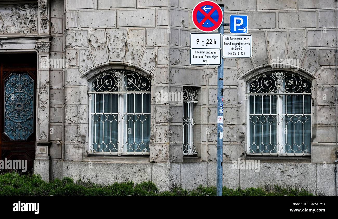 Berlin, Germany. 22nd Apr, 2025. Many bullet holes from the Second ...