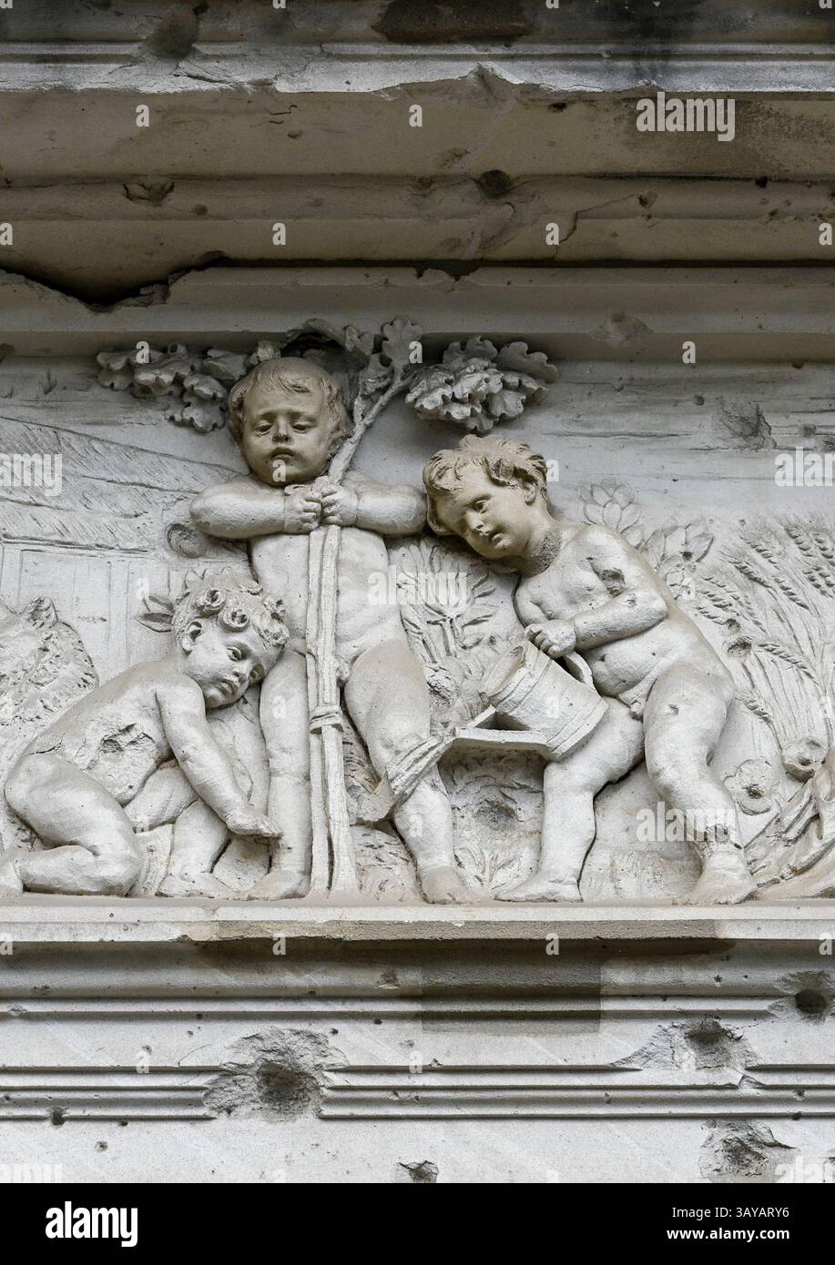 Berlin, Germany. 22nd Apr, 2025. Many bullet holes from the Second ...