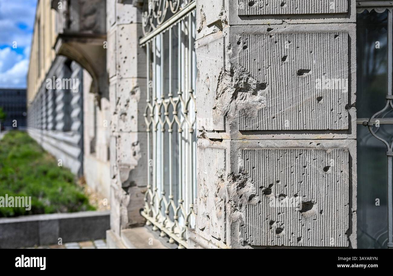 Berlin, Germany. 22nd Apr, 2025. Many bullet holes from the Second ...