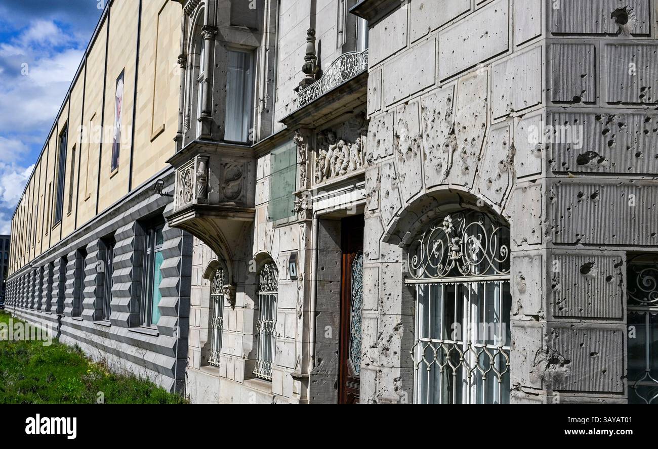Berlin, Germany. 22nd Apr, 2025. Many bullet holes from the Second ...