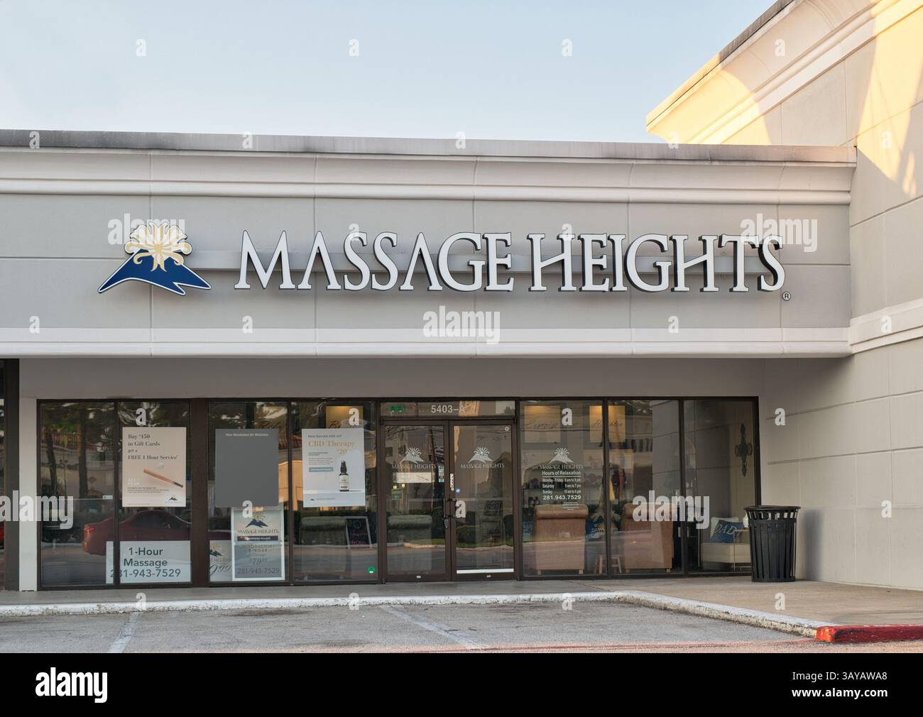 Houston, Texas USA 06-16-2024: Massage Heights business storefront ...