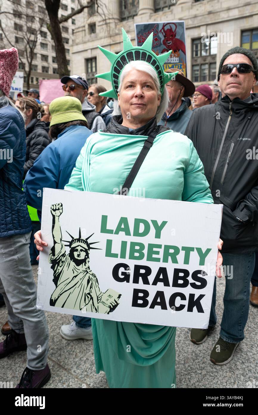 Hands Off protest on Chicago Anti-Trump demonstration and march Stock ...
