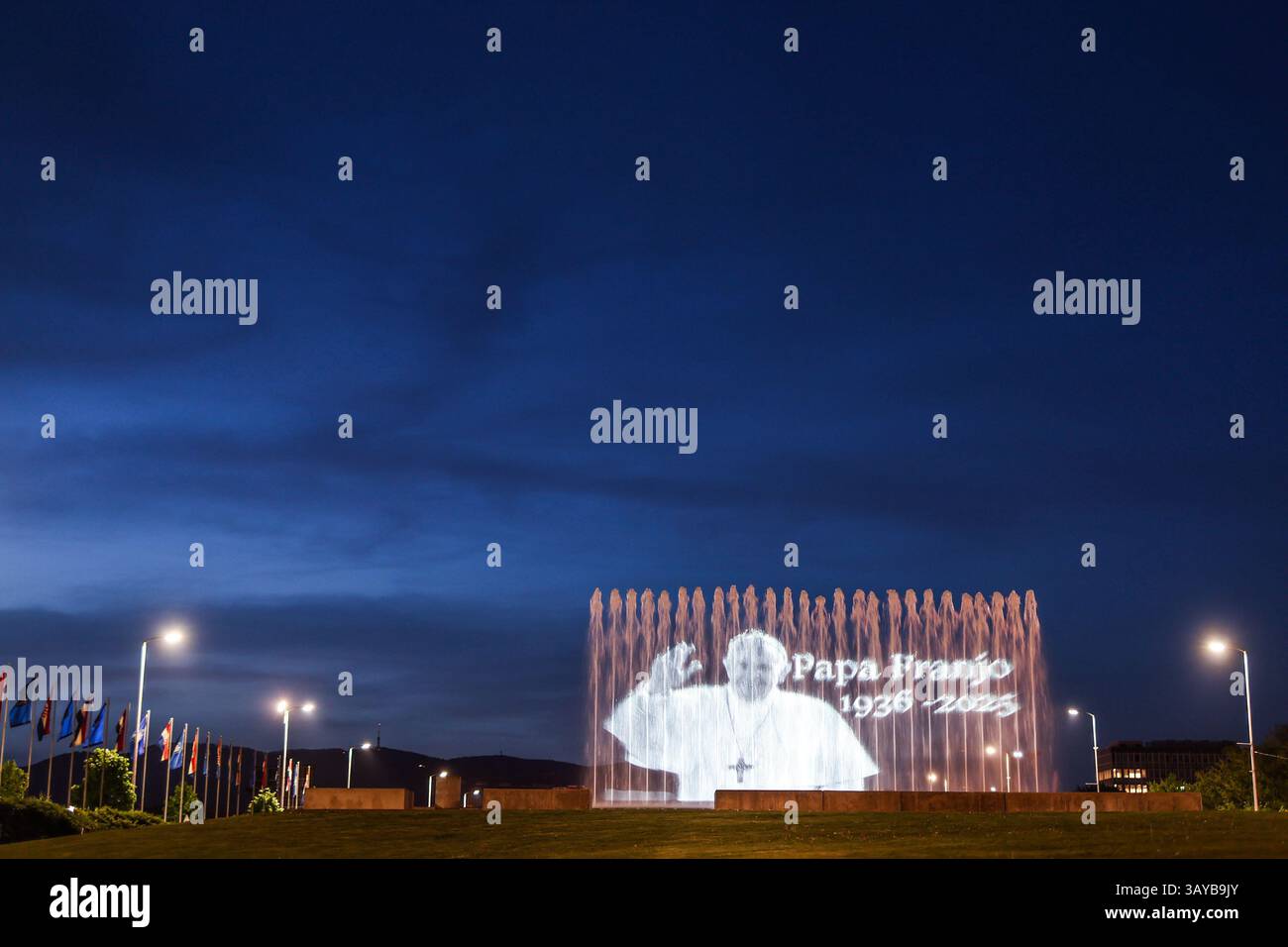 Zagreb, Croatia. 22nd Apr, 2025. Image of the Pope Francis can be seen ...