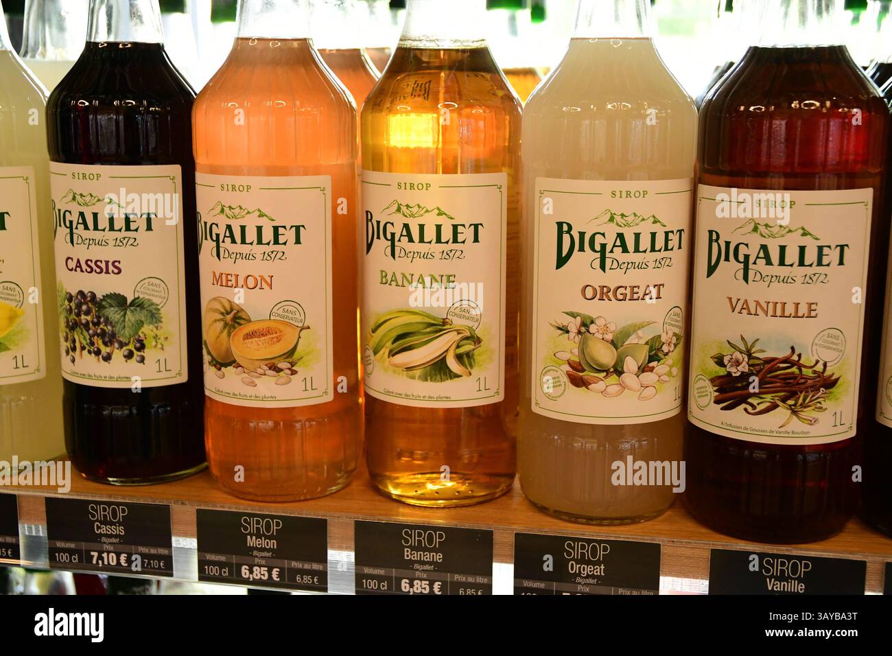 Fruit syrups in the shop of the artisanal company La Turbine a Saveurs ...