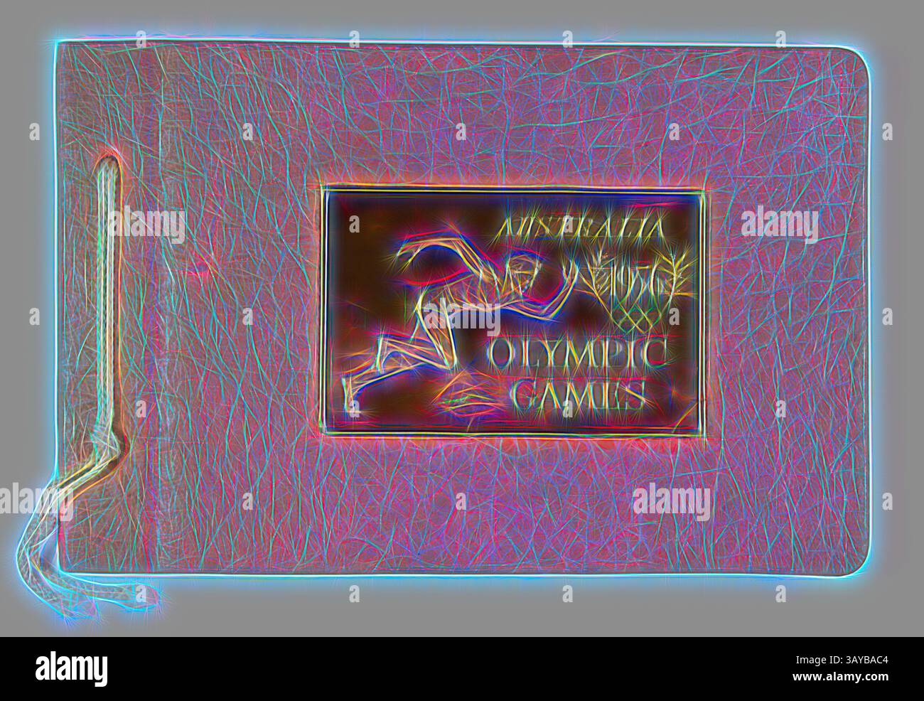 A stylized representation of a notebook featuring a vibrant design with ...