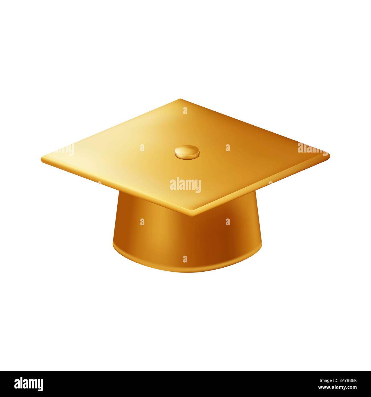 Realistic gold graduate cap. 3D Graduation Doctoral hat Stock Vector ...