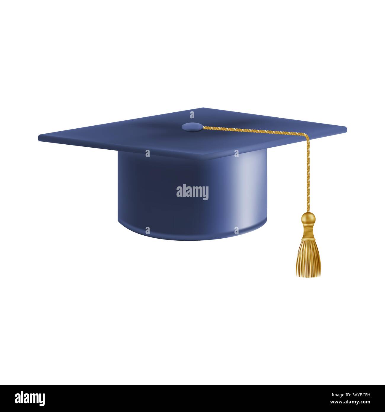 Realistic Blue graduate cap. 3D Graduation Doctoral hat Stock Vector ...